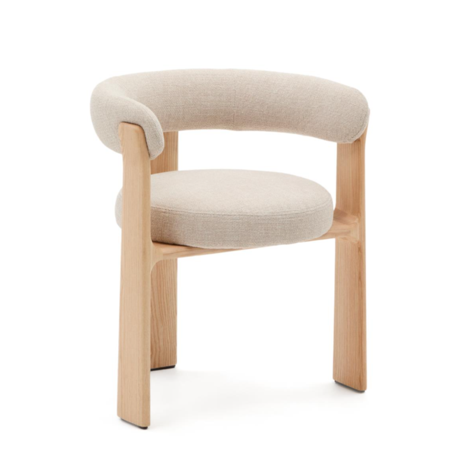 GRANITE armchair in beige chenille with an ash base – Kave Home – Eye ...